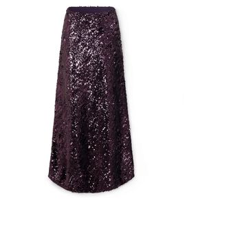 Paco Rabanne Pailletten Pflaume Jersey Midi Rock - - Skirts - Damen - Lila - XS