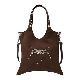 Generic Sac &agrave; bandouli&egrave;re &eacute;l&eacute;gant en cuir synth&eacute;tique avec rivets - Grande capacit&eacute; - Tendance - Sac &agrave; main cr&eacute;atif sous les bras - Pour voyage, rendez-vous, 