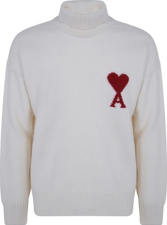 Ami Funnel Neck Sweater Quota Ami De Coeur