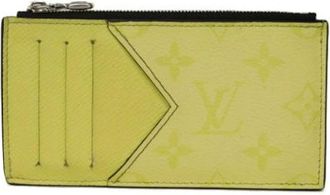 Louis Vuitton Porte-monnaie et porte-cartes Pre-owned en cuir et toile - Femme - Pre-owned - Jaune - Taille: ONE Size
