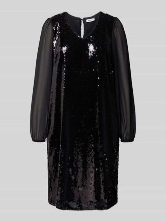 More & More Knielanges Kleid mit Paillettenbesatz