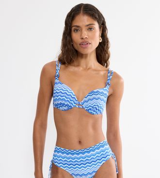 Triumph B&uuml;gel-Bikini-Top TRIUMPH Mix & Match Summer WP pt, Damen, Gr. 40, Cup B, blau (blau, light combination), Microfaser, Obermaterial: 77% Polyamid, 23% E