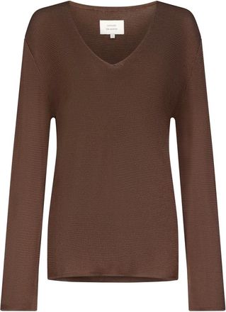 Loulou Studio Femme, Pulls, Brun, Taille: 42 FR Saya V Neck Sweater