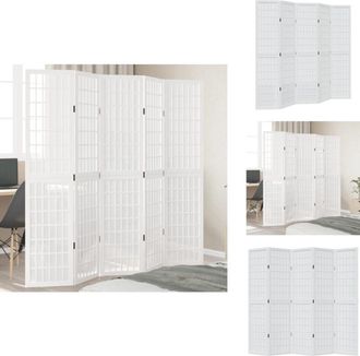 vidaXL 5-tlg. Raumteiler Weiß Massivholz Paulownia - Paravent - Paravents - Raumteiler - Raumtrenner
