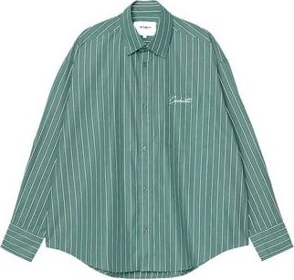 Carhartt Work in Progress L/S gestreiftes Hemd Grimsby - Grün