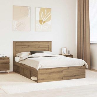 vidaXL vidaXL Cadre de lit Ch&ecirc;ne artisan 140 x 190 cm Pin massif