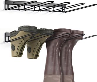 Generic An Der Wand Montierter Stiefelst&auml;nder, Stabiler Stiefel-Organizer Aus Metall, Organizer for 4 Paar Schuhe Geeignet for Bauernh&ouml;fe, St&auml;lle Und Arbeitsp