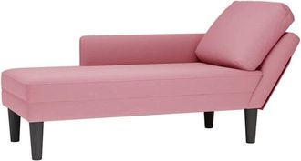 vidaXL Chaiselongue mit Kissen und Rechter Armlehne Rosa Samt - Vidaxl