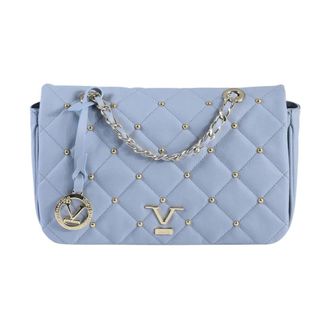 19V69 Sac bandouli&egrave;re matelass&eacute; avec clous et cha&icirc;ne - Femme - Sacs - Bleu - Taille: ONE Size
