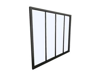 Vente-Unique Atelier-Glaswand - 120 x 130 cm - thermolackiertes Aluminium - Schwarz - Bayview