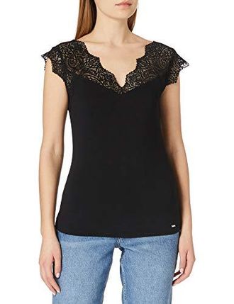 Morgan Femme 211-deno T-Shirt, Noir, L Taille Tall EU