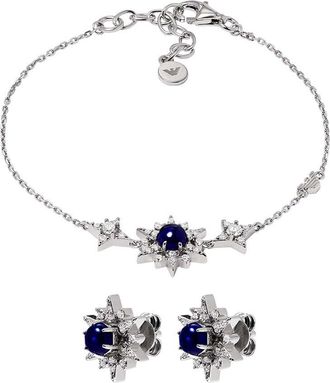 Emporio Armani Damen Sterling Silber Armband und Ohrringe, Set