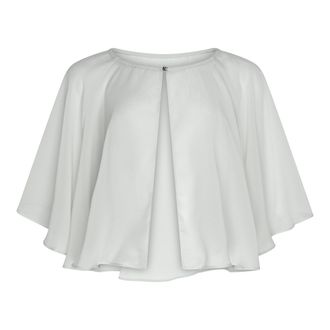 Bolerose weich Hochzeit Umh&auml;ngetuch Abend Durchsichtiges Chiffon &Uuml;berwurf Umhang Schultertuch (Silber, Einheitsgr&ouml;&szlig;e)