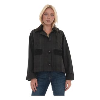 Barbour Adina Checked Waxed Jacket - Femme - Vestes - Vert - Taille: 40 FR