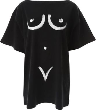 Moschino Femme, Tops, Noir, Taille: 40 FR T-Shirt in Interlock Body Print