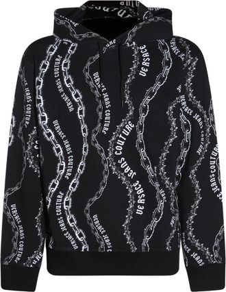 Versace Jeans Couture Hoodie mit Logo-Print - Schwarz