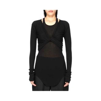 Rick Owens Crop Wrap - - Tops - Damen - Schwarzk - S