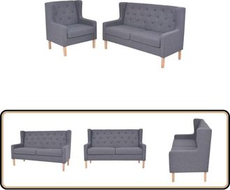vidaXL Vidaxl - 2-tlg. Sofa-Set Stoff Grau - Couch Set - Wohnlandschaft - Grau - Modernes Sofa - Gemütliches Sofa