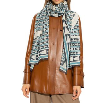 Lanvin Womens Blue Wool Scarf