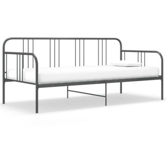 vidaXL Cadre de canap&eacute;-lit Gris M&eacute;tal 90x200 cm