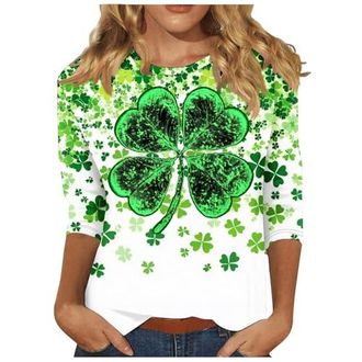 Generic T-shirt d&eacute;contract&eacute; avec imprim&eacute; Saint Patrick, manches courtes, id&eacute;al pour les vacances, les festivals et les f&ecirc;tes., vert, XXL
