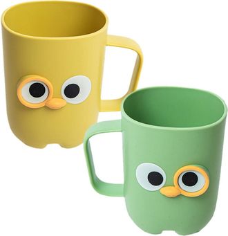 Lurrose 2 St&uuml;ck Cartoon Zahnb&uuml;rstenbecher aus Robustem PP Kunststoff Bunte Trink Mundsp&uuml;lbecher f&uuml;r Praktischer Zahnb&uuml;rstenhalter f&uuml;r Badezimmer und Reisen Wi