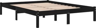 Generic vidaXL Kiefer Massivholzbett Bettgestell Bett Holzbett Doppelbett Futonbett Bettrahmen Schlafzimmerbett Schlafzimmerm&ouml;bel Schwarz 140x190cm
