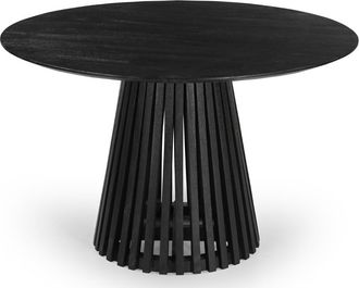 Giga Meubel Esstisch Rund - Schwarz - Akazienholz - 120cm - Esstisch Seppe