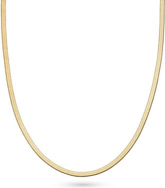 s.Oliver Necklace - Elegante Halskette aus poliertem Edelstahl - IP Gold - Schlangenkette 45 cm - wasserfest & hautfreundlich