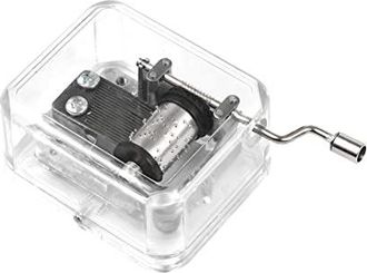 Generic Bo&icirc;te &agrave; musique m&eacute;canique &agrave; manivelle en acrylique transparent &agrave; 18 notes - Ornements musicaux classiques - Cadeau id&eacute;al pour anniversaire, festival, 