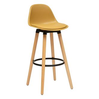 Atmosphera Atmosphera - Lot de 2 tabourets bar déco style scandinave Maxon Couleur: Ocre