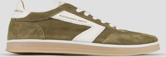 Alexander Smith Thames Man in military green suede and white logo