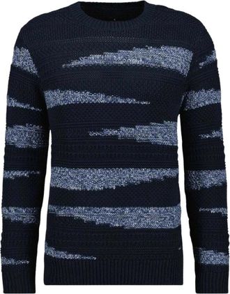 Ragman Rundhals-Strickpullover - - Knitwear - Herren - Blau - L