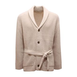 Paolo Pecora Maxi Cardigan Wollpullover - - Knitwear - Herren - Beige - L