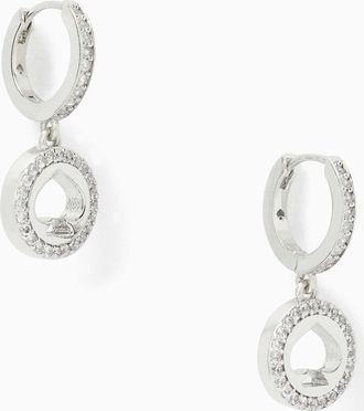 Kate Spade New York Kate Spade Spot The Spade Kleine Creolen Mit Pav&eacute; f&uuml;r Frauen in Klar/Silber | Kubikzirkonie