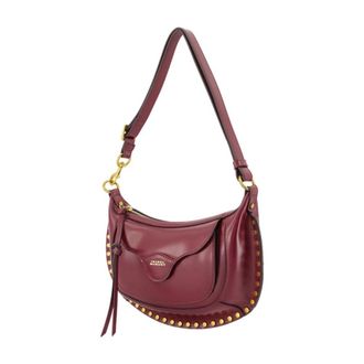 Isabel Marant Womens Moon Pocket Shoulder Bag - Isabel Marant Leather Burgundy Calfskin Crossbodies