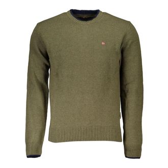 Napapijri Homme, Pulls, Vert, Taille: M Pull Vert &agrave; Manches Longues avec Broderie