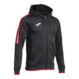 Joma Herren-Sweatshirt - Olympiade - Kapuze - Reißverschluss, Schwarz/Rot, XXL