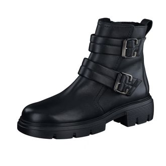 Paul Green Damen Stiefelette, Frauen Biker Boots,Warm gefüttert,uebergangsstiefel,flach,Stiefel,Bootee,Booties,Schwarz (Black),40 EU / 6.5 UK