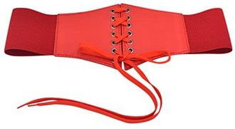 Generic Ceinture Femme Grande Taille - Ceinture Corset &Eacute;lastique pour Femmes Large Ceinture en Cuir Punk pour Robes Quotidien et Soir&eacute;es Halloween