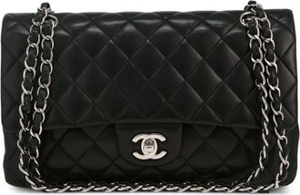 Chanel sac porté épaule Double Flap médium (2012) - Noir