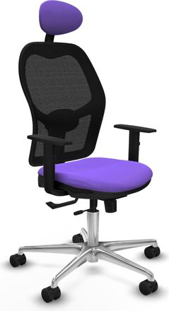 Piqueras y Crespo Jorquera Stuhl mit 1D-Armlehnen, h&ouml;henverstellbarer Lendenwirbelst&uuml;tze und festem Kopfteil, ausgestattet mit Syncro/Traslack und eingespritztem Schaum