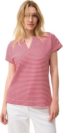 Cecil Damen B323537 Gestreifte Strukturshirt, Glazed Apple Red, L