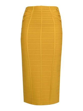 Elisabetta Franchi Jupe Midi - Jaune Clair