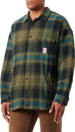 Wrangler Herren Overshirt Shirt, Oil Green,L