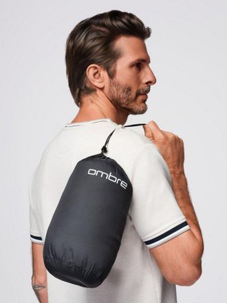 Ombre Steppjacke Klassische gesteppte Herrenjacke mit Packbeutel Packbeutel im Set f&uuml;r bequemes Verstauen