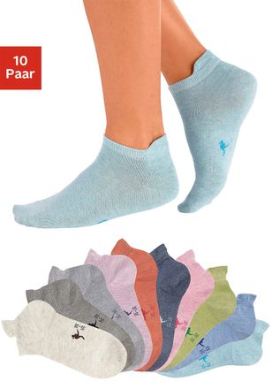 Kangaroos Sneakersocken KANGAROOS, Damen, Gr. 39-42, bunt, Baumwolle, Elasthan, Polyamid, meliert, uni, elastisch, Socken Sneakersocken, mit verl&auml;ngertem B&uuml;ndch
