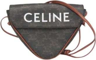 Celine Sac bandouli&egrave;re Triomphe Triangle Pre-owned - Femme - Pre-owned - Brun - Taille: ONE Size
