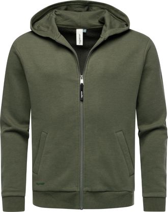 Ragwear Herren Sweatjacke Leichter Sommer Pullover Hoodie mit Kapuze Natten Dark Olive Gr. 3XL