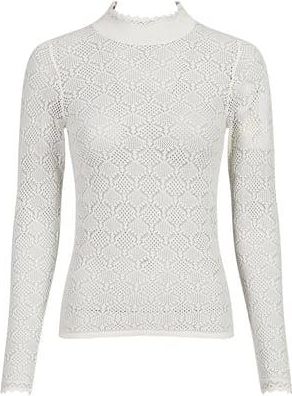Petite Mendigote Top Maya droit col montant brod&eacute; en coton m&eacute;lang&eacute;